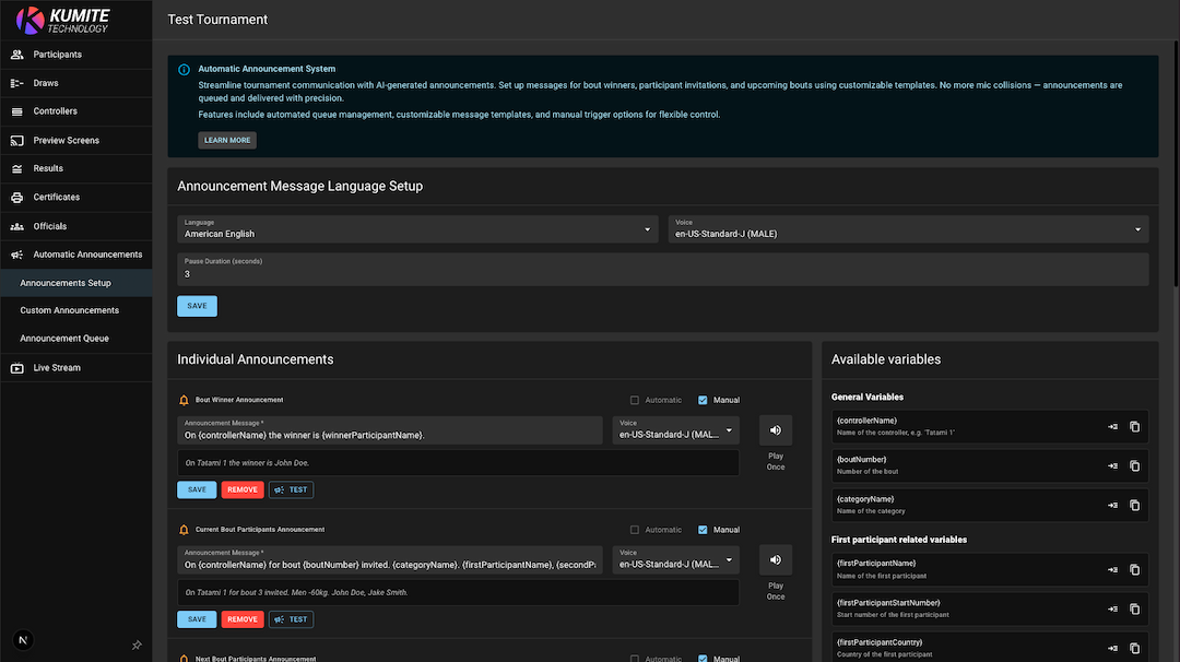 Automatic Announcement System